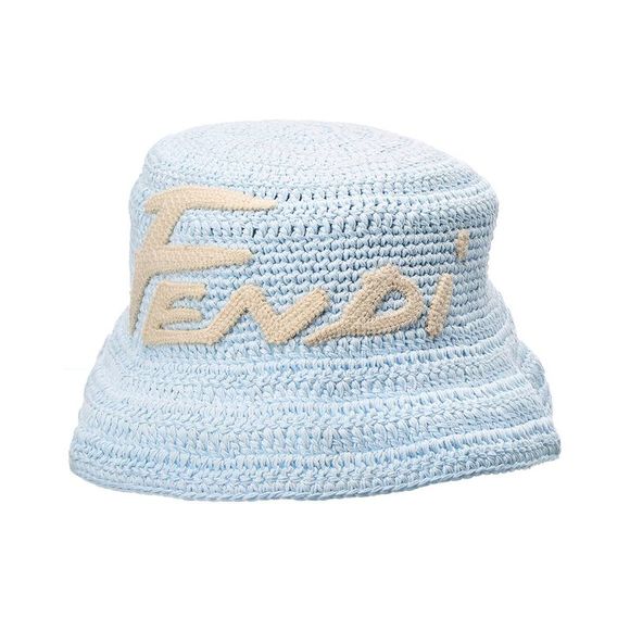 Fendi | Accessories | Fendi Crochet Bucket Hat Blue | Poshmark
